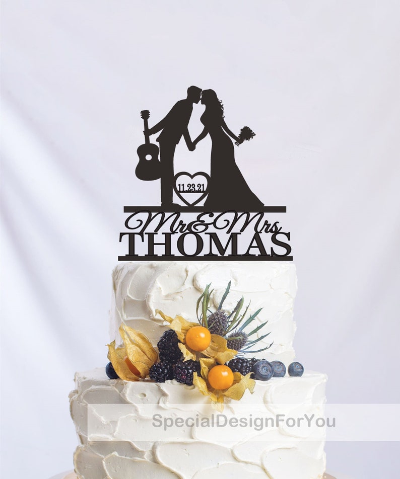 Guitar Cake Topper Musician Wedding Cake Topper Guitarist - Etsy