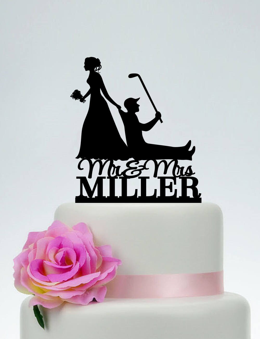 Golf Cake Topper Bride Pulling Groom Bride Dragging Groom | Etsy