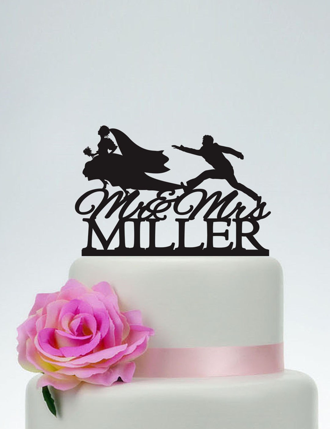 Bride and Groom Running Cake Topper, Runaway Bride, Funny Wedding Cake ...