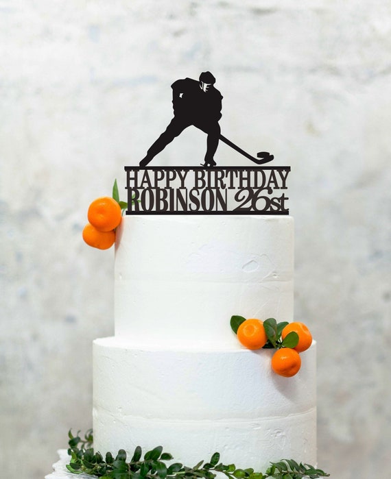 Hockey Birthday Cake Topper Ice Hockey Cake Topper Hockey - Etsy