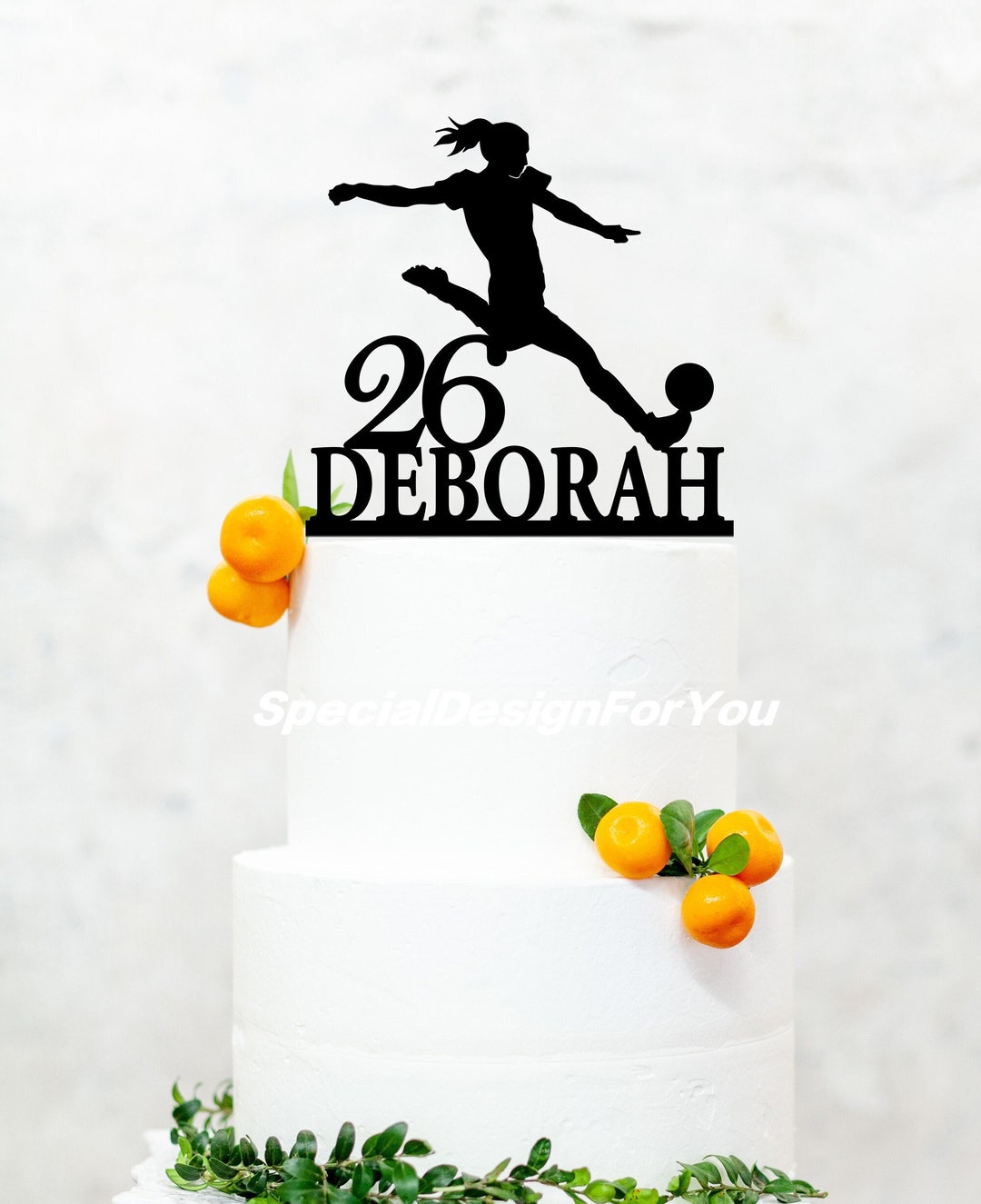 Female Football Cake Topper , American Soccer Birthday Cake Topper ...