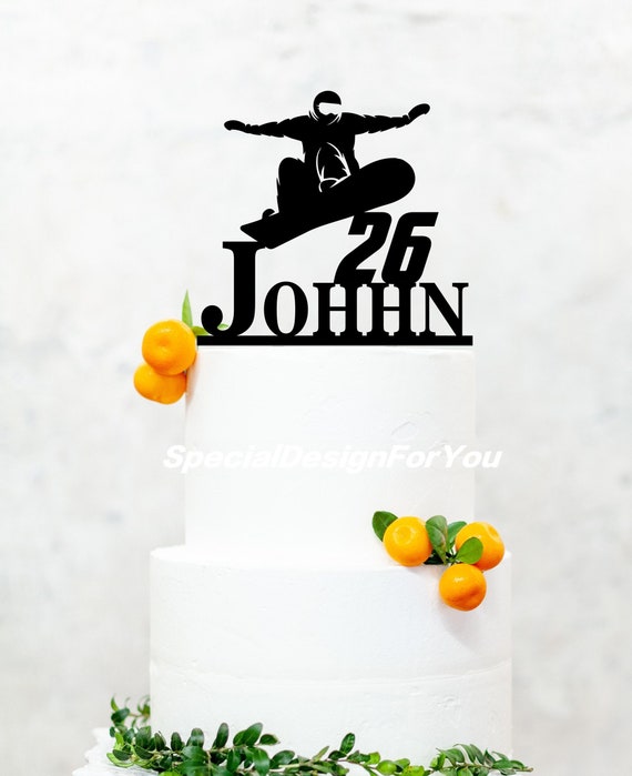 Snowboarding Birthday Cake Topper Winter Sport Cake Topper | Etsy