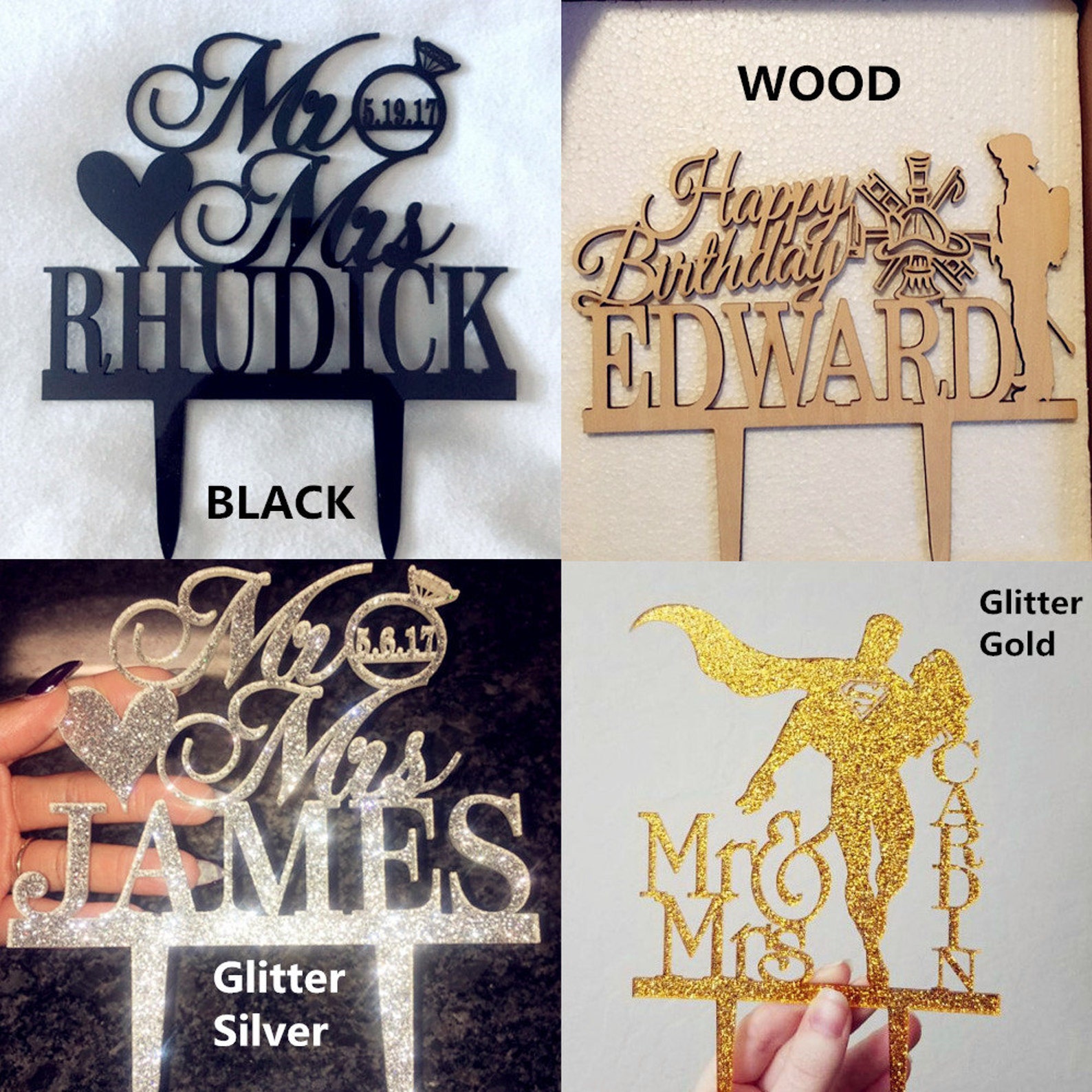 Electrician Cake Topper, Builder Cake Topper, Bride and Groom Wedding ...