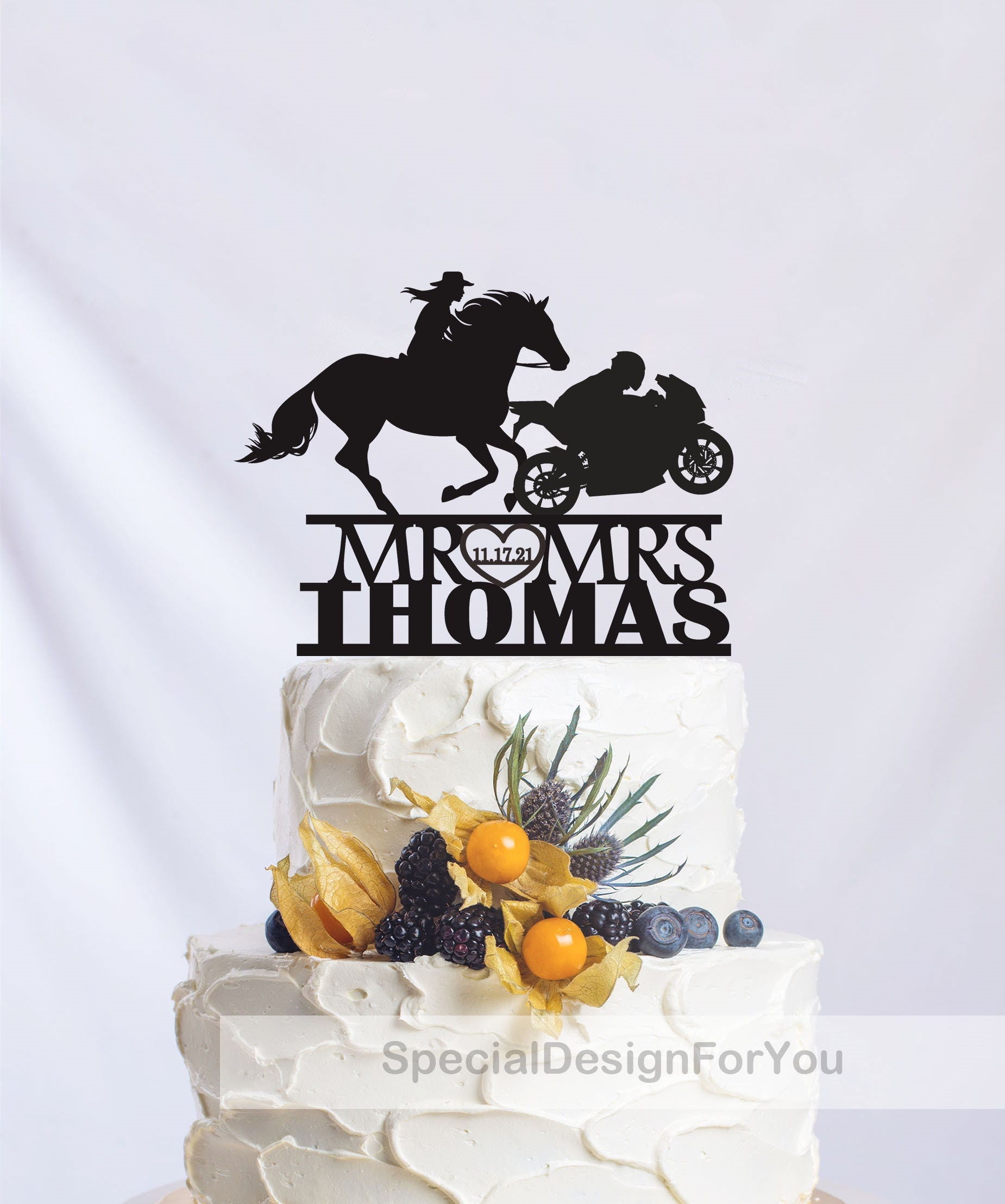 Motocycle and Horse Racing Cake Topper ,motocycle Wedding Cake Topper ...