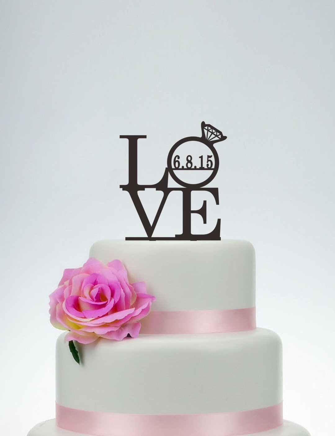 Love Cake Topper,wedding Cake Topper,love Topper With Date,personalized ...
