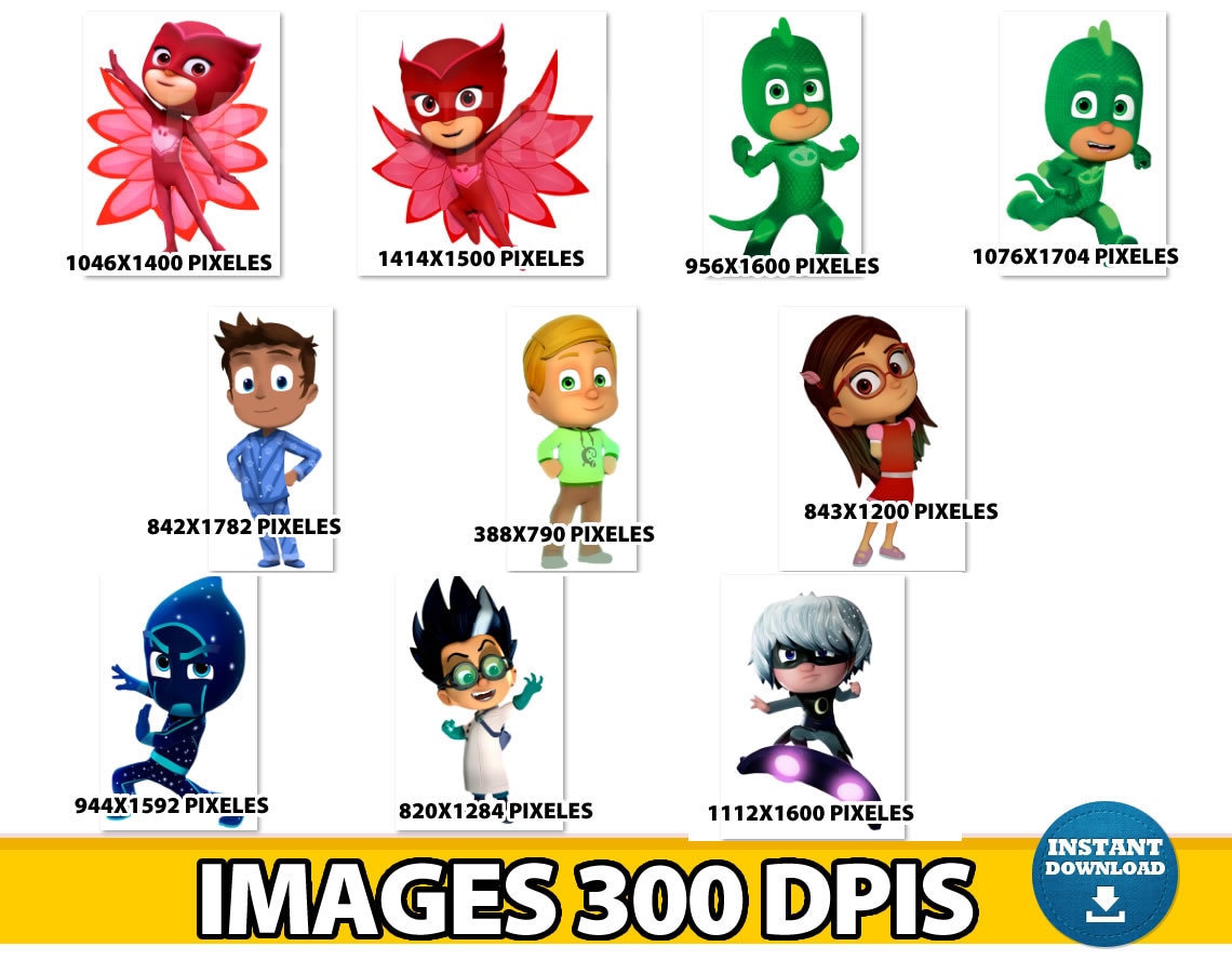 PJ Mask imagenes transparentes PNG clipart Descarga | Etsy