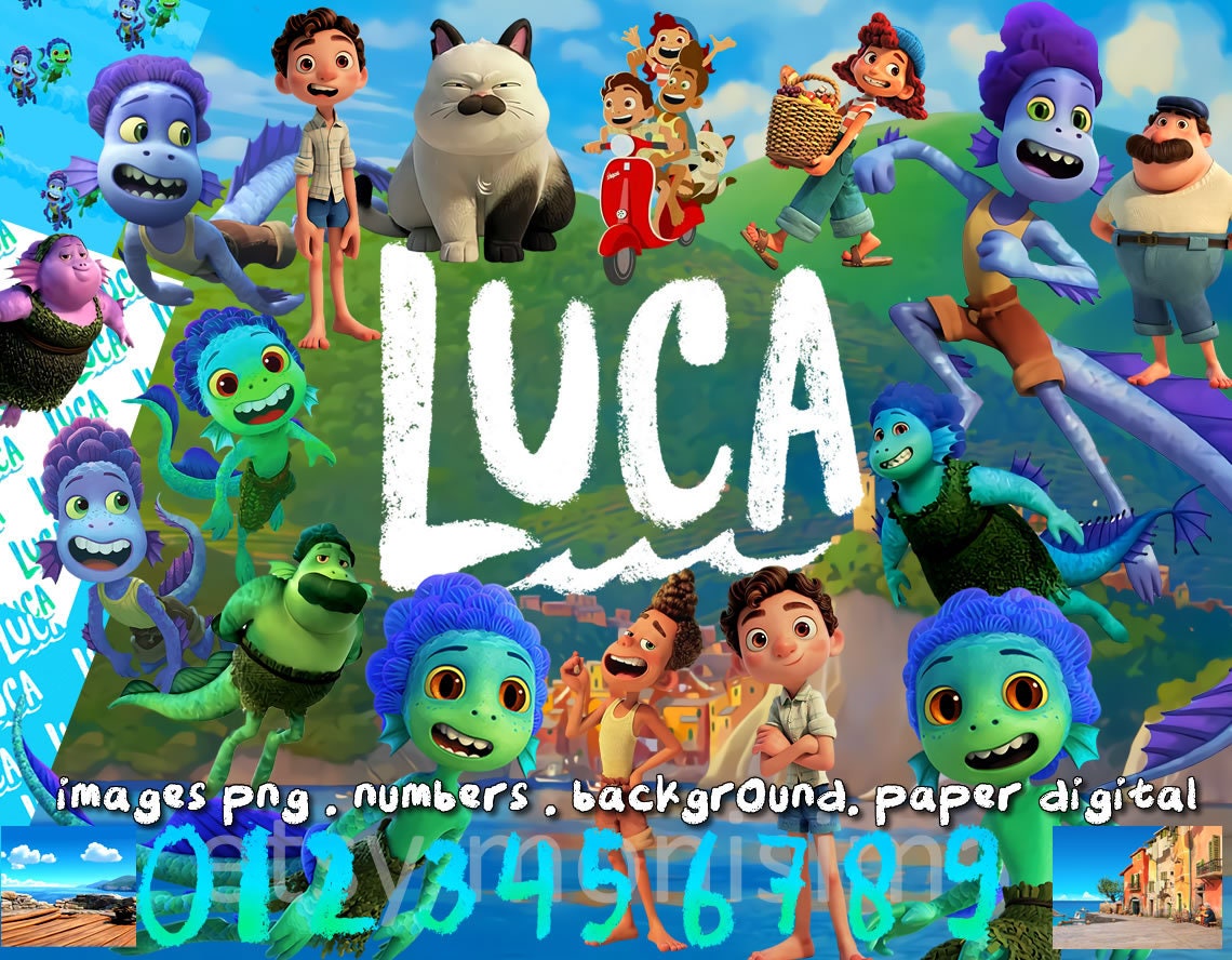 Luca Clipart IMAGES png luca Characters clipart png numbers | Etsy
