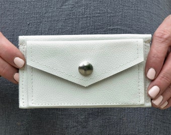 White Leather Wallet - Etsy