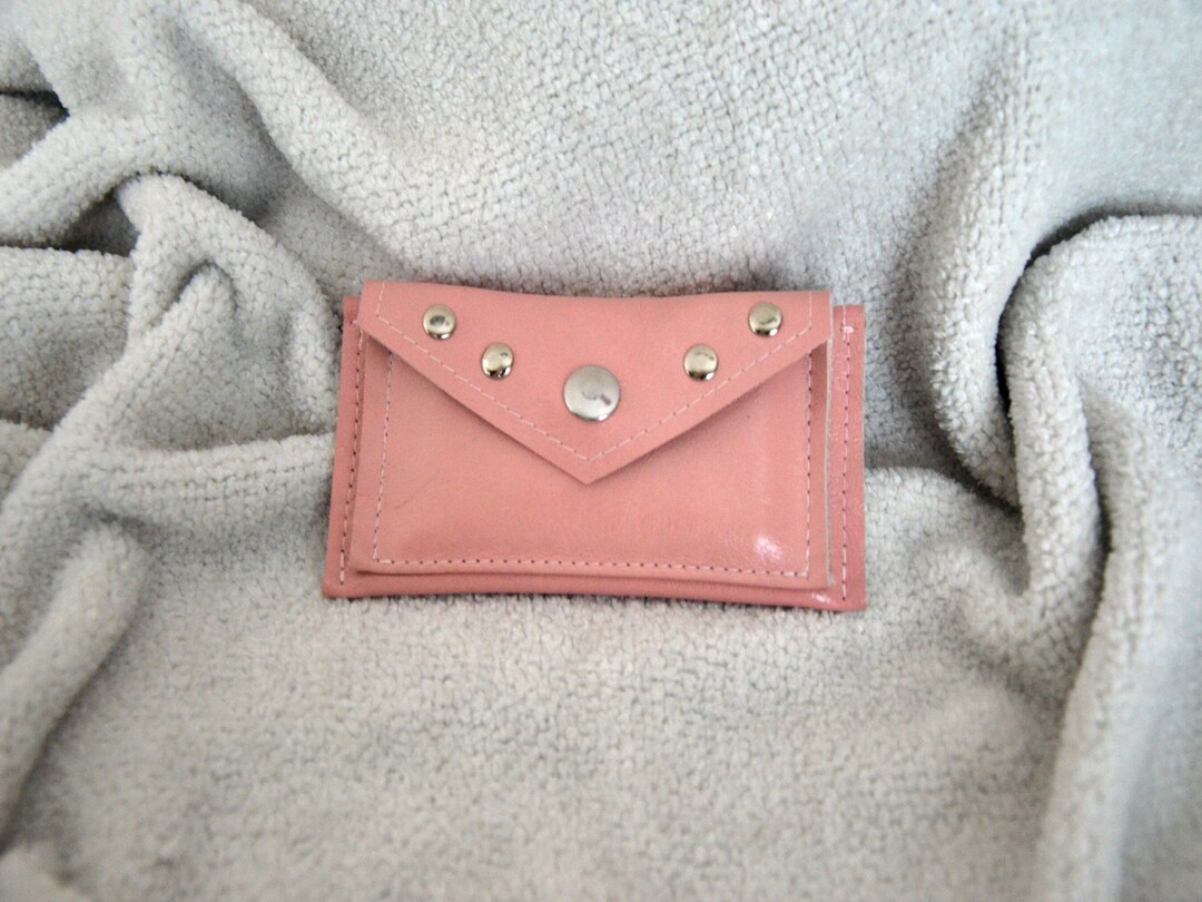 Small Leather Wallets, Pink Stud Wallet, Woman's Wallets, Small Leather ...
