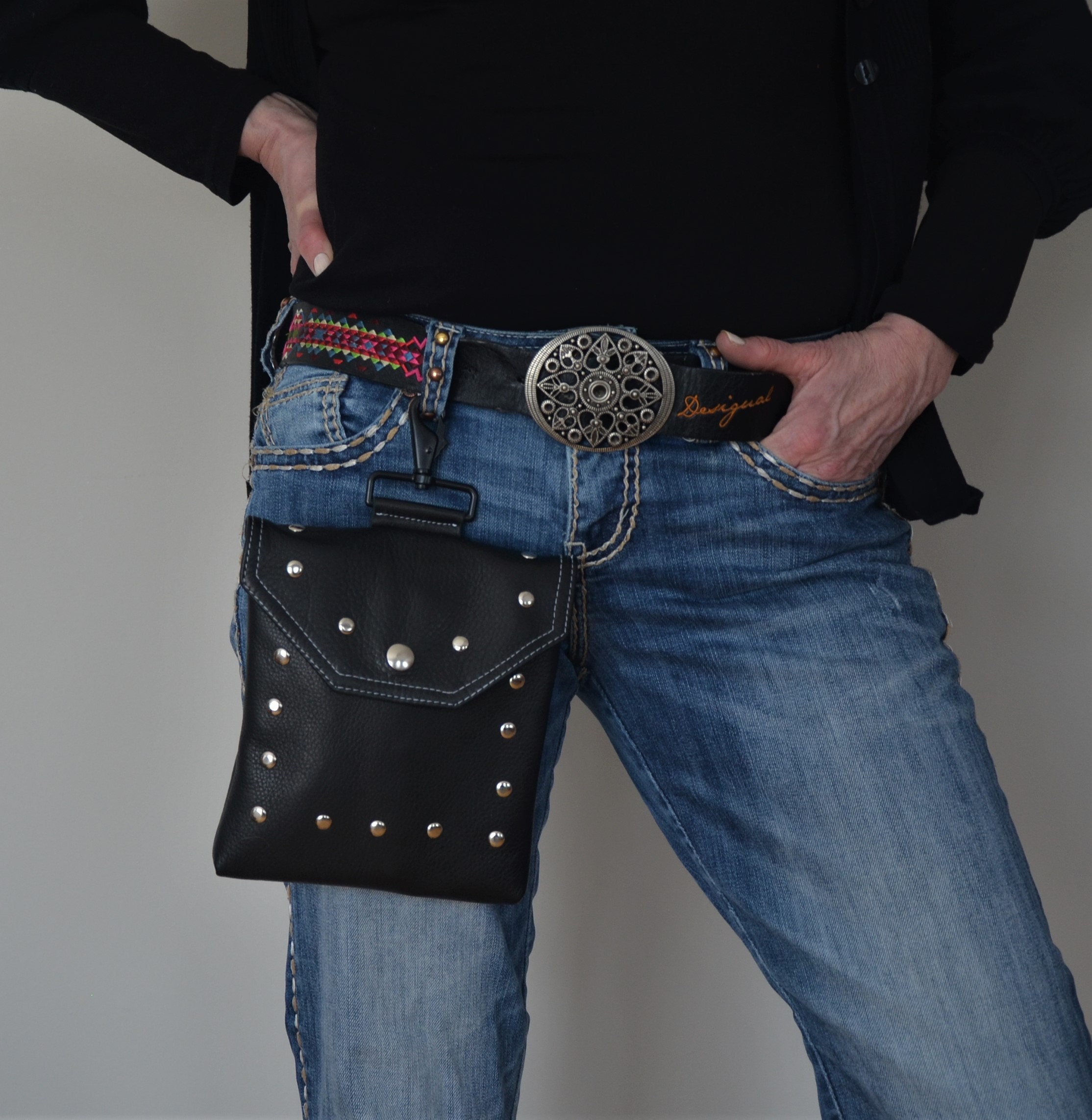 Belt Loop Bag, Leather Hip Bag, Belt Clip Pouch, Clip on Wallet, Belt ...