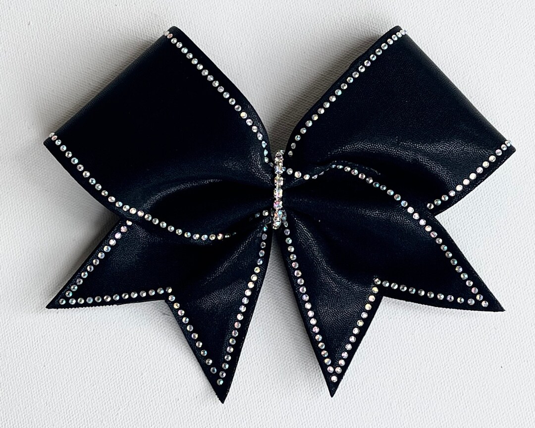 Black Sparkle Edged Cheer Bow - Etsy
