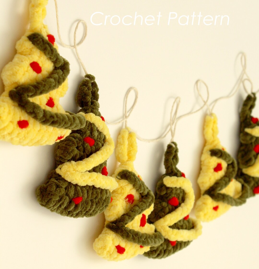 Christmas Tree Garland Crochet Pattern, Home Decoration, Crochet ...