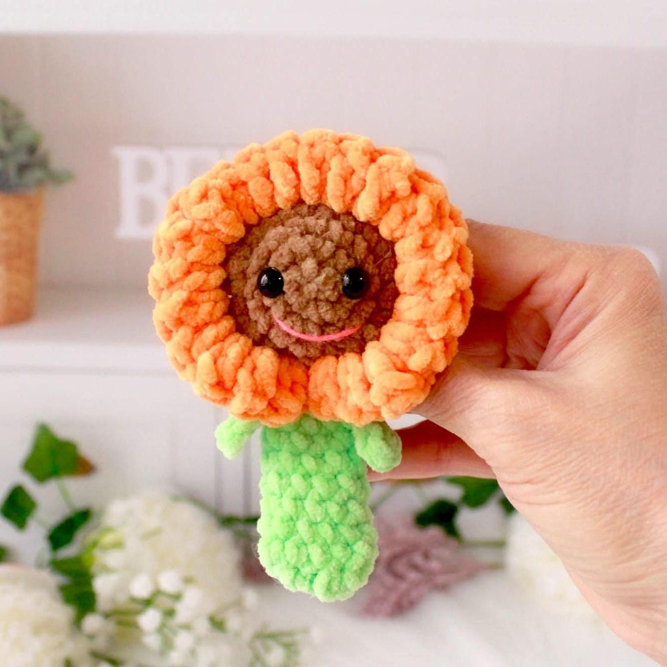 Crochet Sunflower Pattern Fidget Clicker PDF, Pocket Hug Sensory Toy ...
