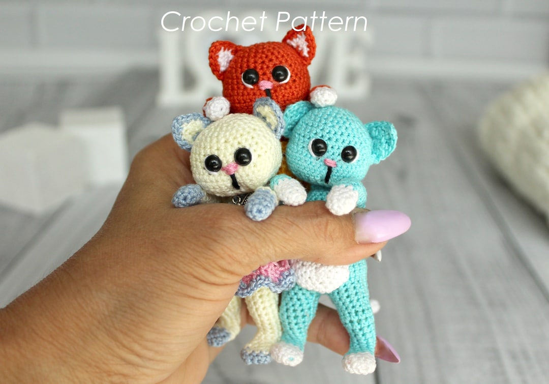 Cat Crochet PATTERN Amigurumi. Miniature Kitty Cat Tutorial. DIGITAL ...