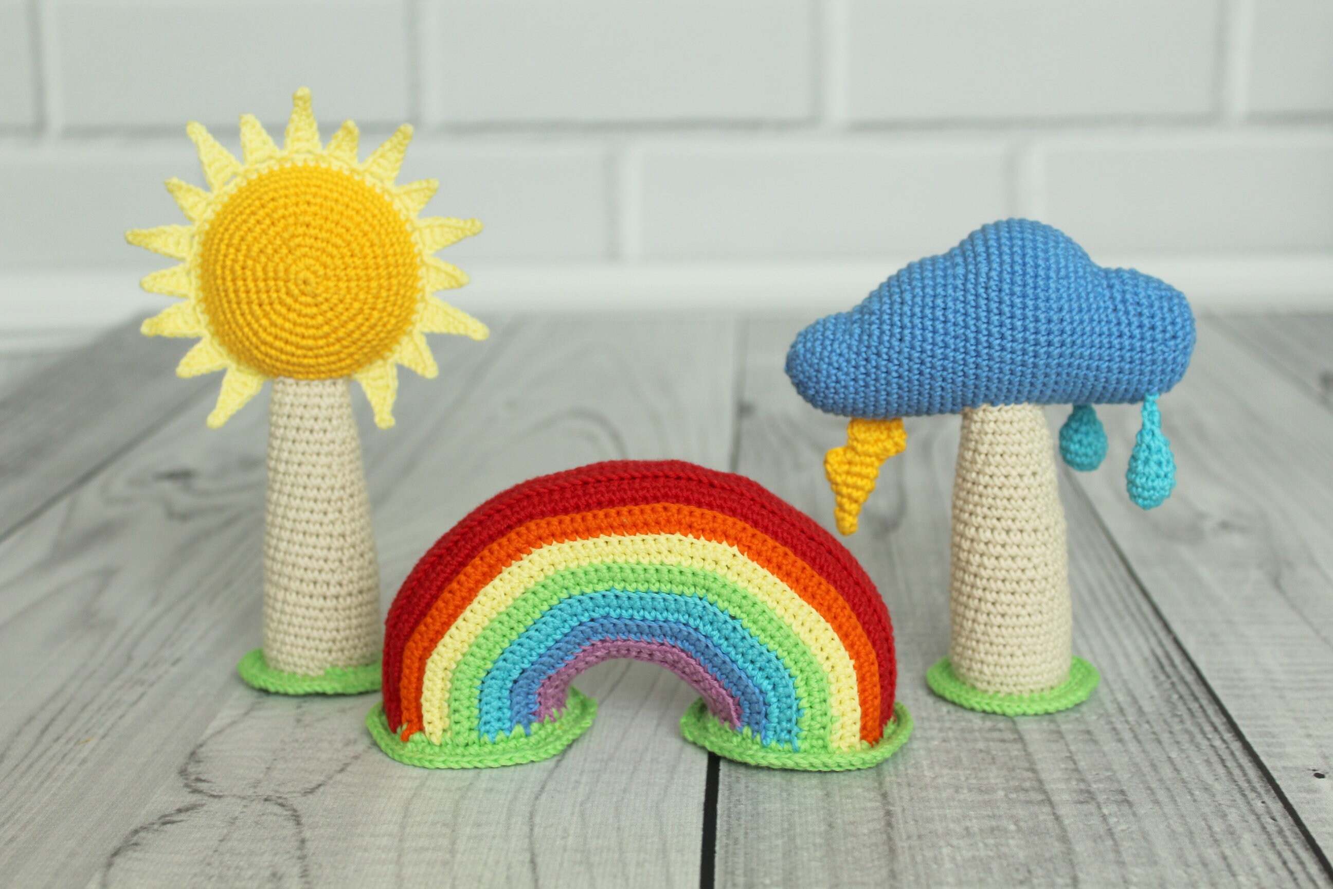 Crochet Pattern Weather Toy SET 3 in 1 Amigurumi Collection: | Etsy