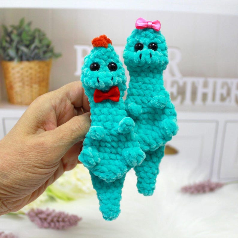Dinosaur Crochet Pattern Fidget Clicker PDF | Sensory Toy That Clicks ...