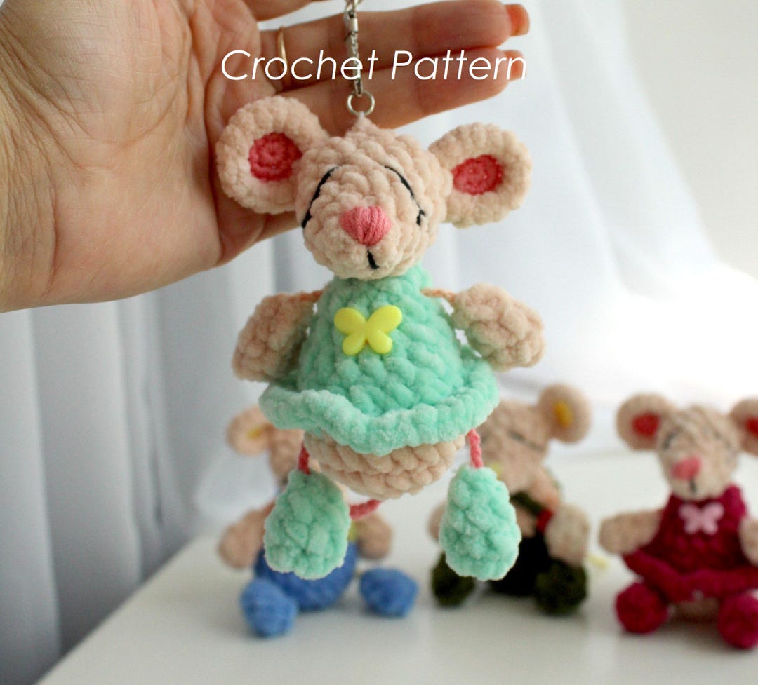 Keychain Plush Rat Mouse Crochet PATTERN 2 in 1 Amigurumi Auto ...