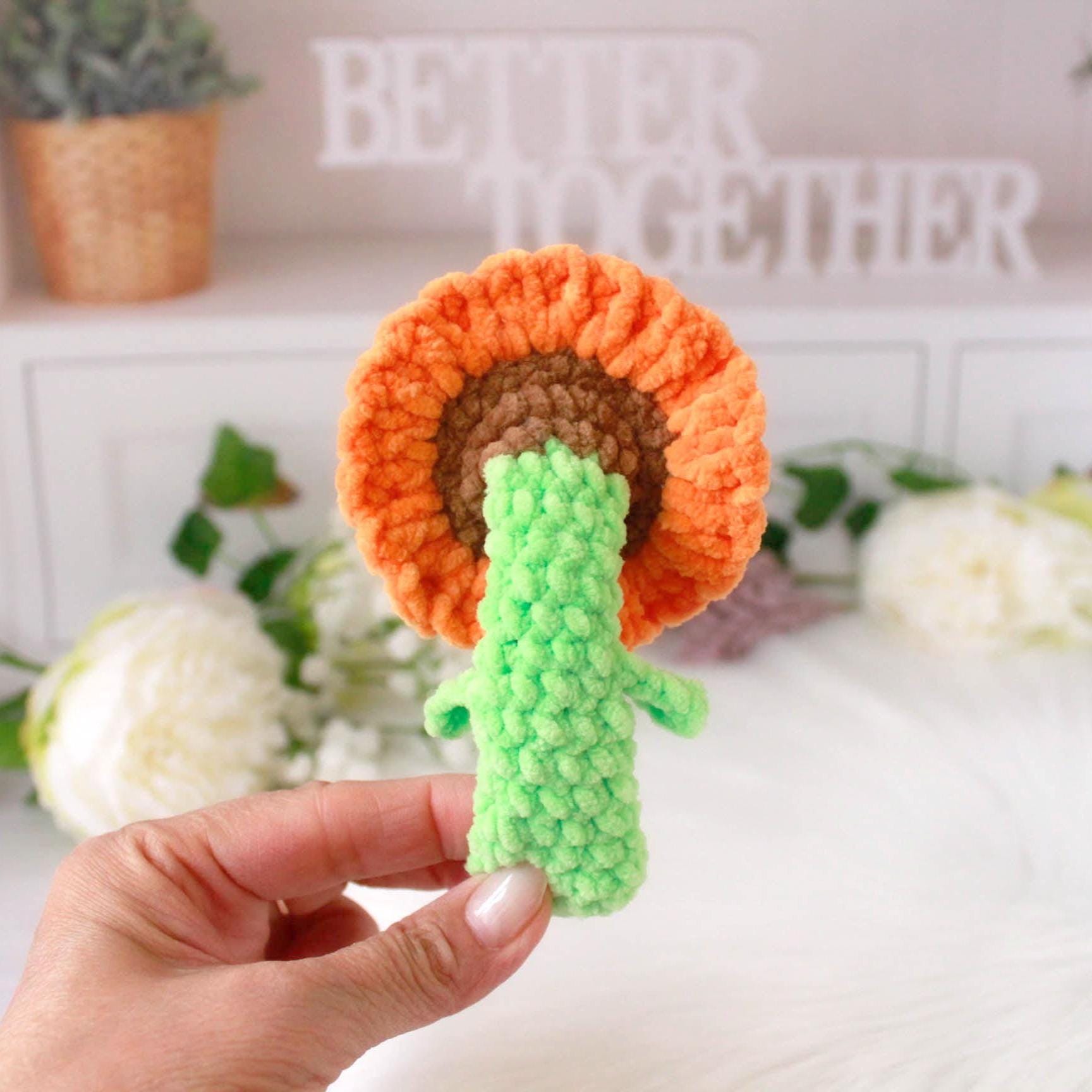 Crochet Sunflower Pattern Fidget Clicker PDF, Pocket Hug Sensory Toy ...