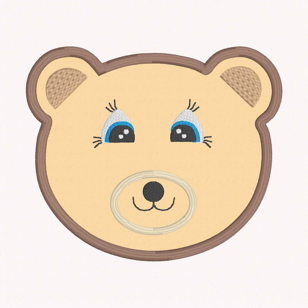 Embroidery Design of Teddy Face Applique - Etsy