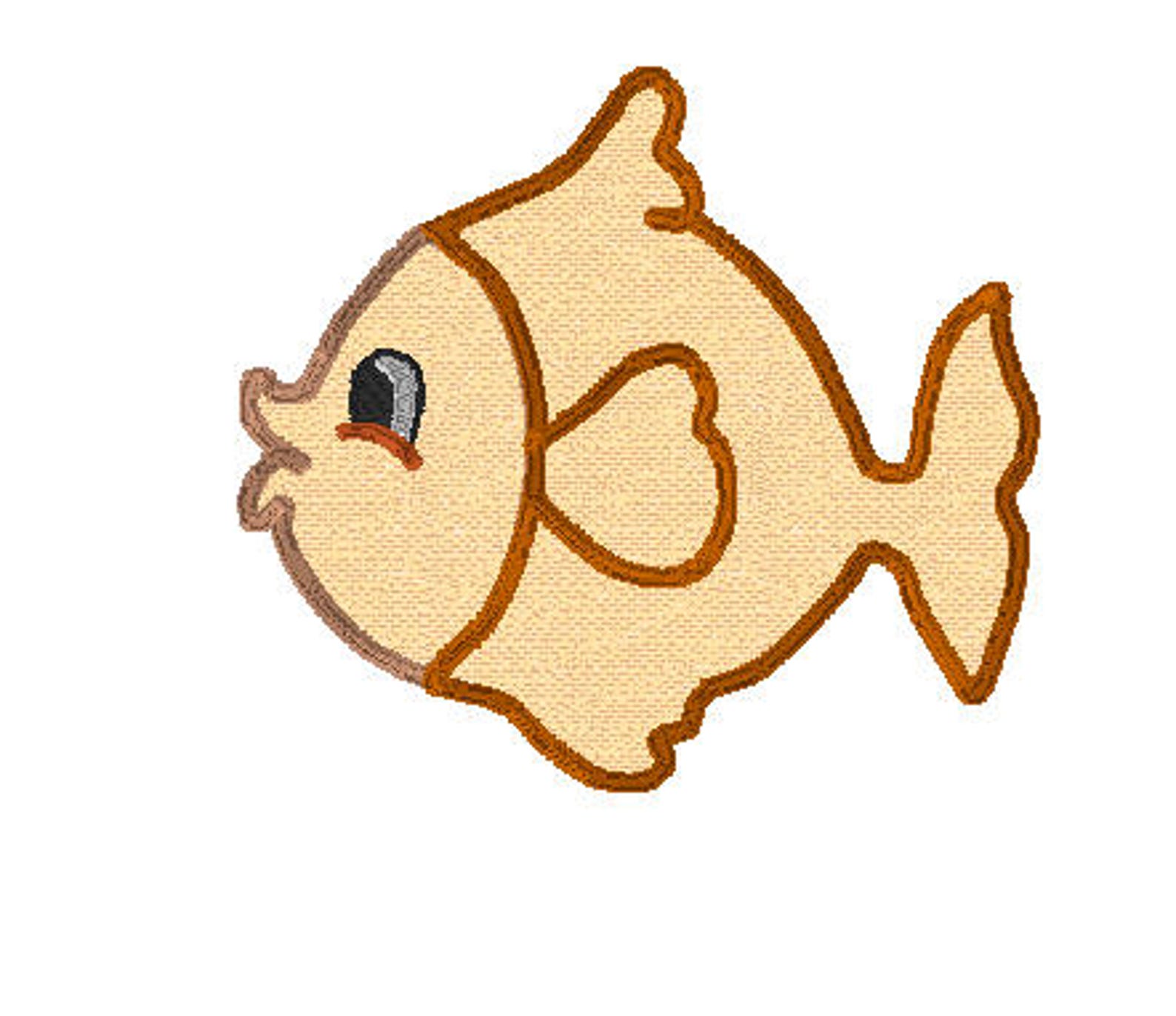 Embroidery Design of Applique Gold Fish - Etsy