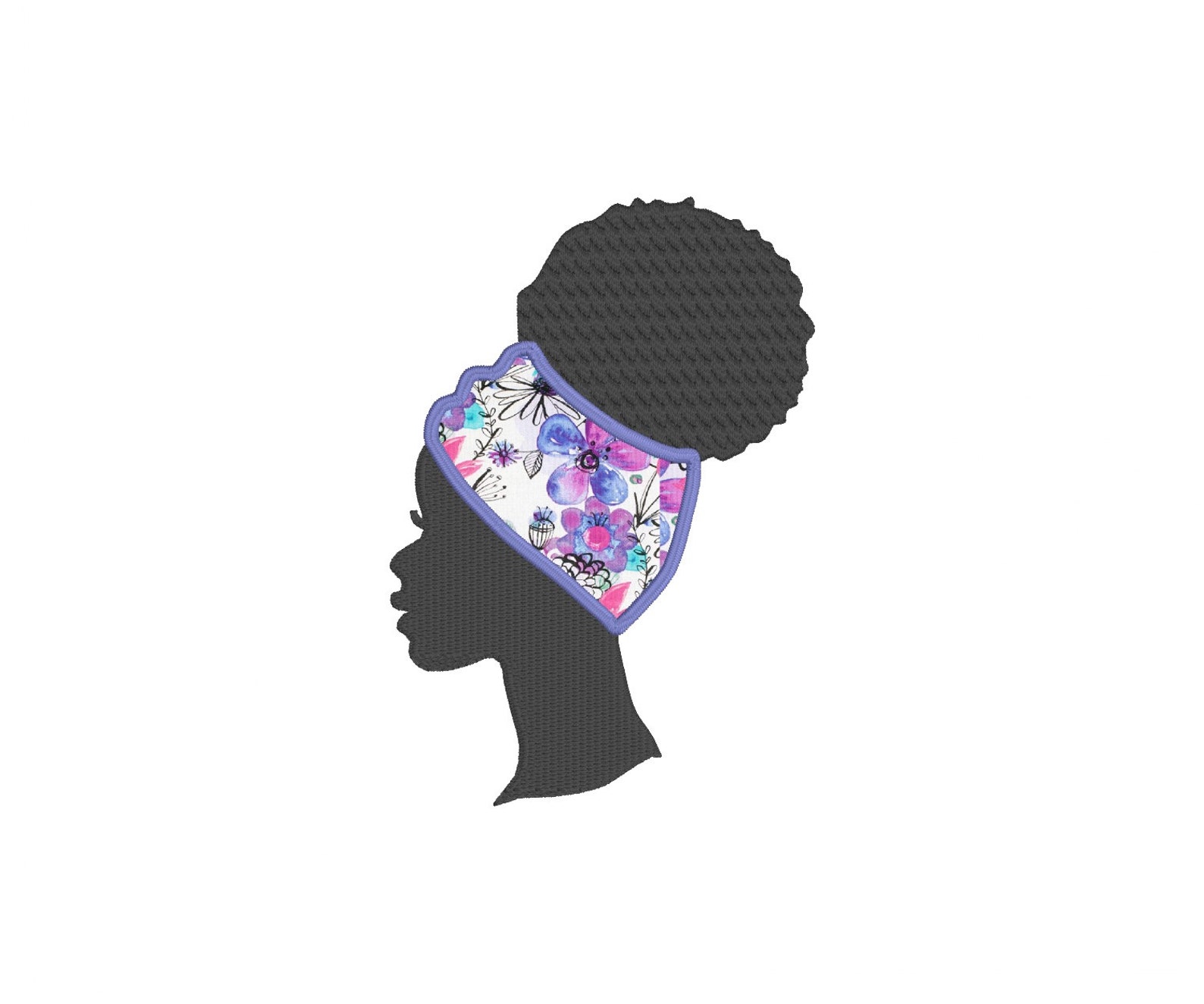 Black Woman in Head Wrap Embroidery Design - Etsy