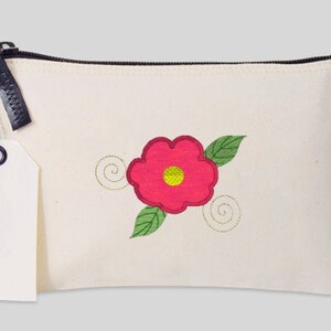 Embroidery Design of Swirly Stem Applique Flower - Etsy