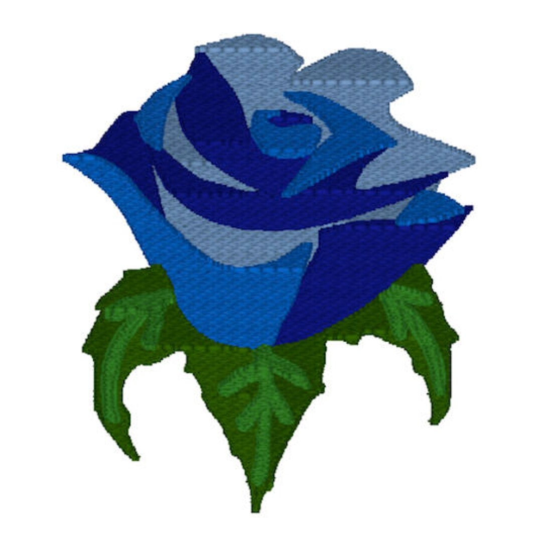 Embroidery Design of Multi Blue Rose - Etsy