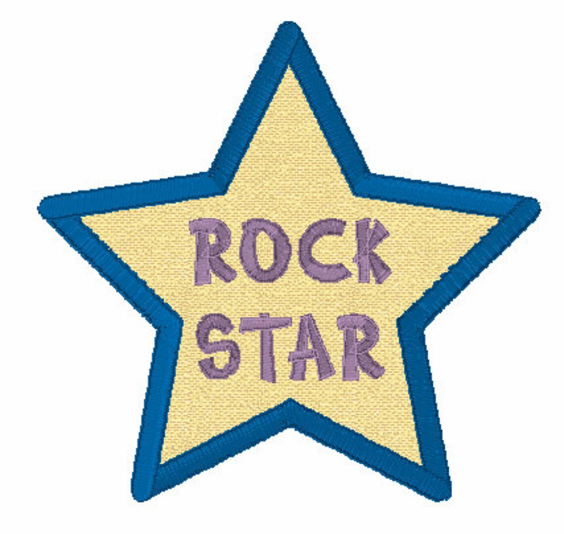 Embroidery Design of Rockstar Applique | Etsy