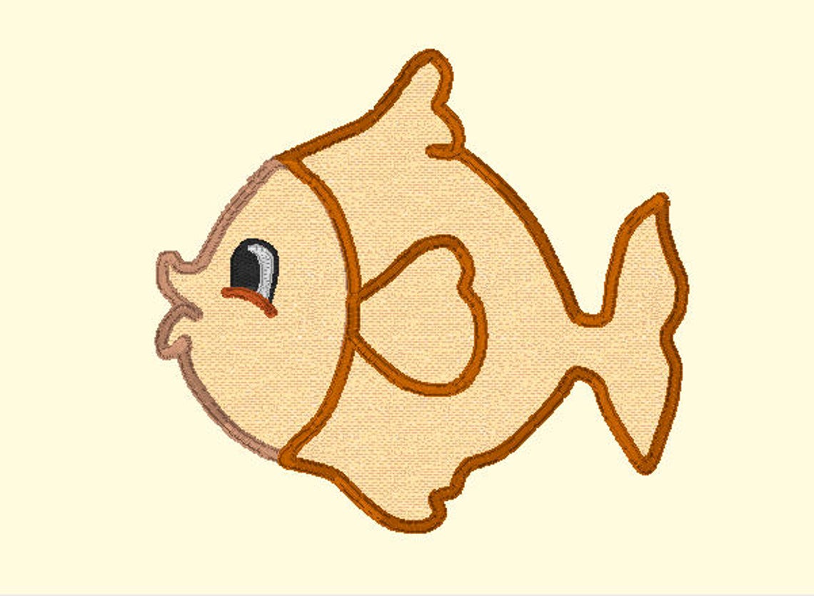 Embroidery Design of Applique Gold Fish - Etsy