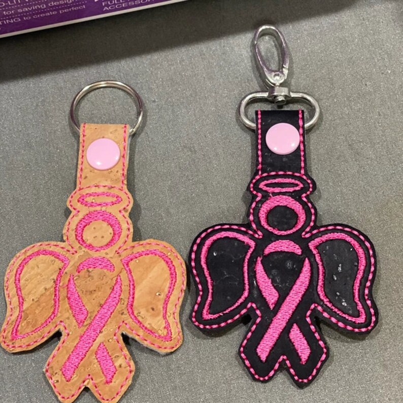 Breast Cancer Angle Snap Tab Key Fob Embroidery Designbreast | Etsy
