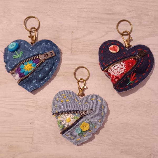 Denim Keychain - Etsy