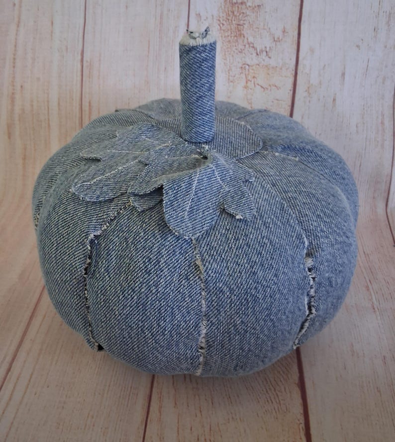 Recycled Denim Pumpkins, Denim Fall Decor, Handmade Pumpkins - Etsy