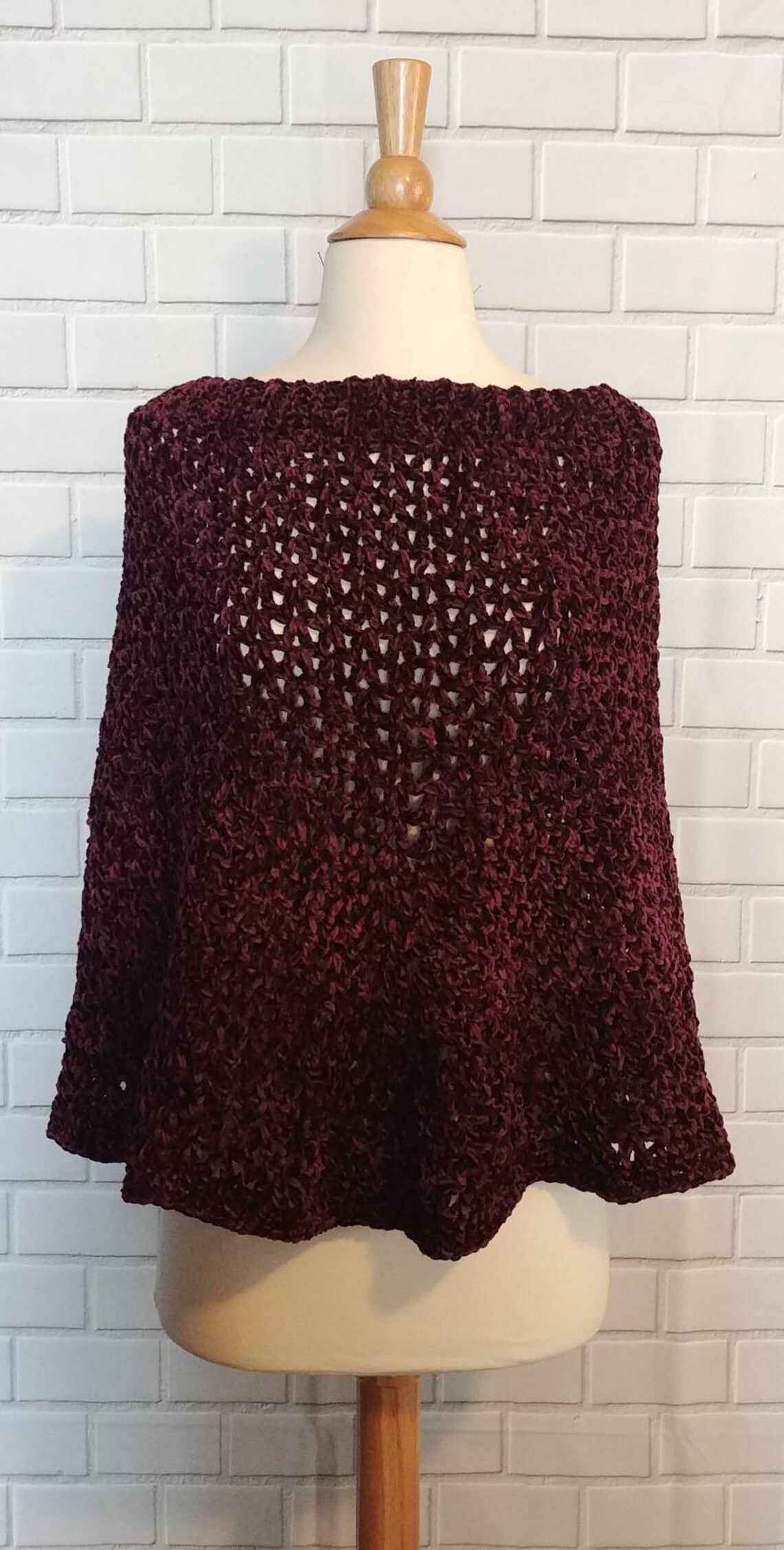 Plum Velvet Poncho | Etsy