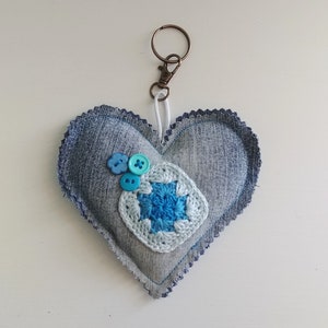 Denim Heart Keychains, Purse or Backpack Charms, 5 to Choose From - Etsy