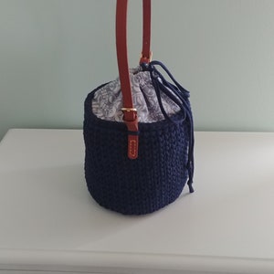 Navy Bucket Bag - Etsy