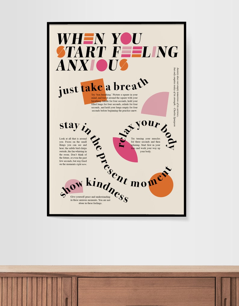 Anxiety Art Print, Wall Art, Mental Health Print, Modern Design ...