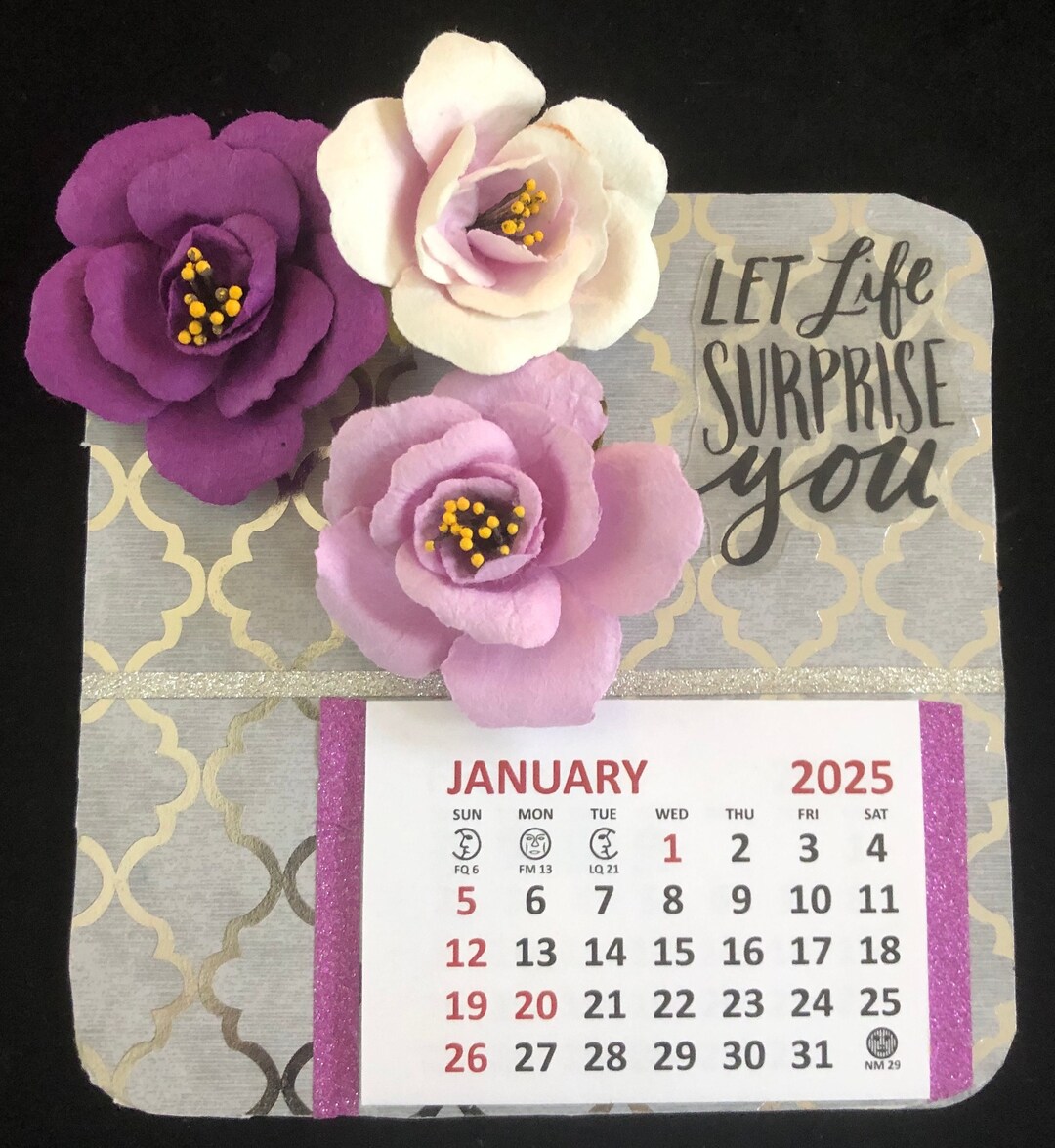Mini Magnetic Calendar 2025 Floral - Etsy