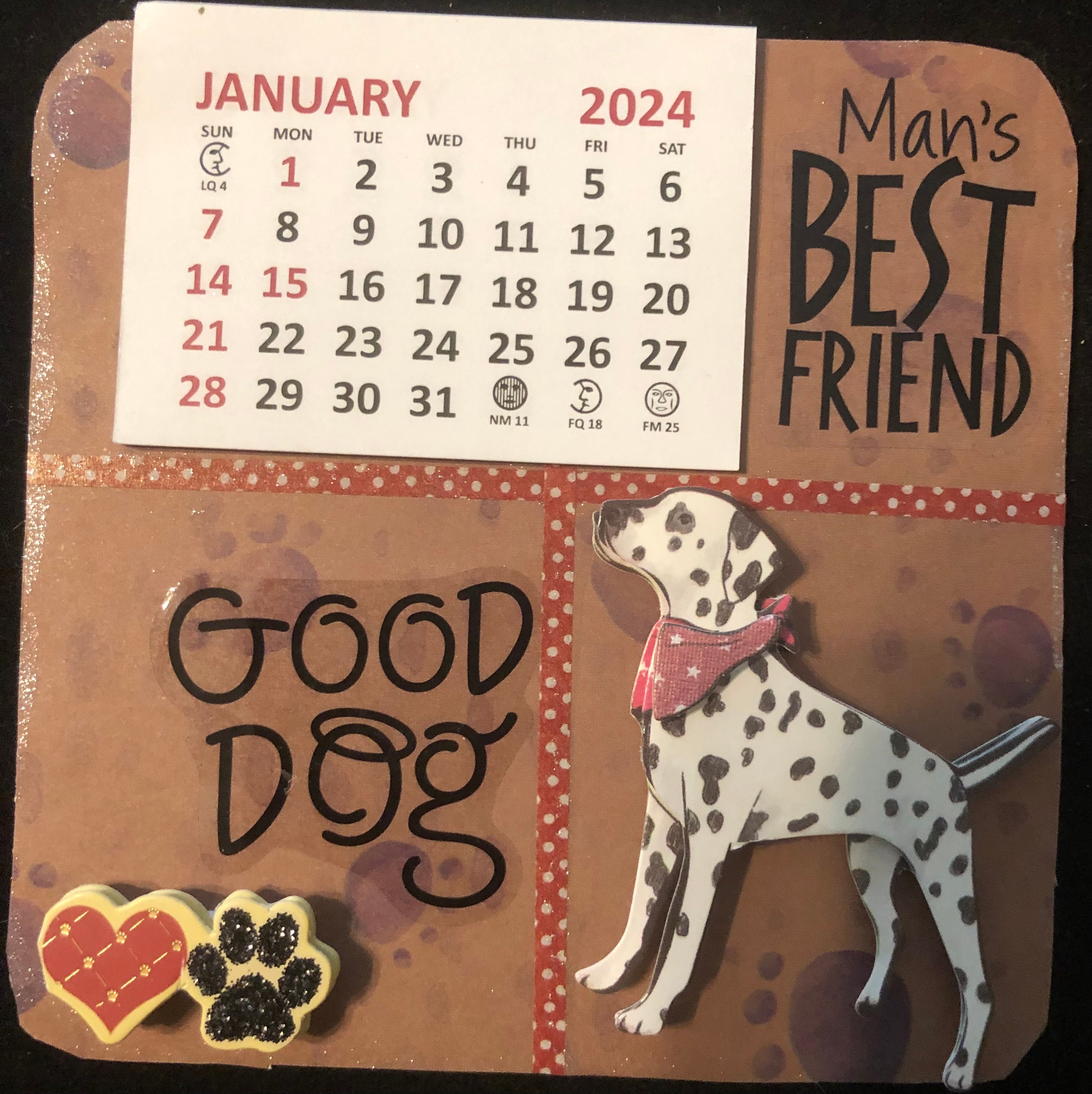 Mini Magnetic Calendar 2024 Dog - Etsy