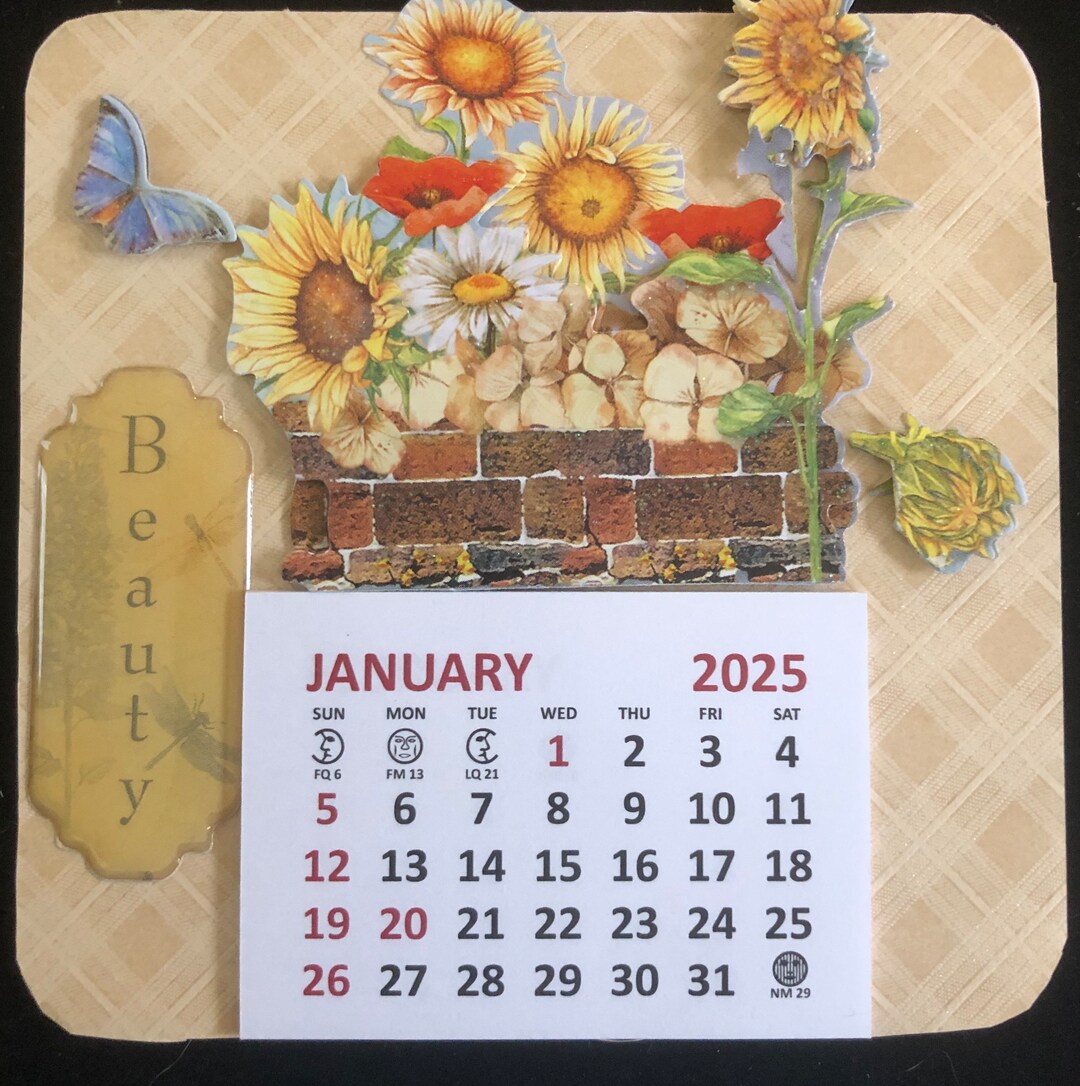 Mini Magnetic Calendar 2025 Floral - Etsy