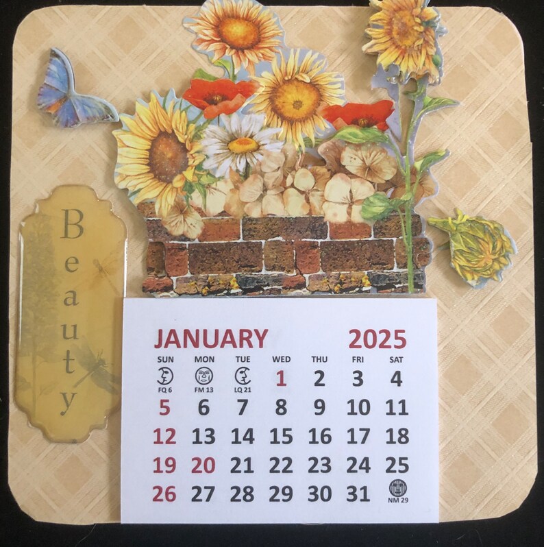 Mini Magnetic Calendar 2025 Floral - Etsy