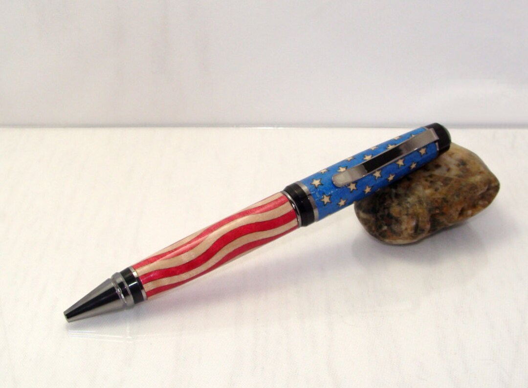 American Flag Inlay Cigar Pen With Black Titanium Finish - Etsy