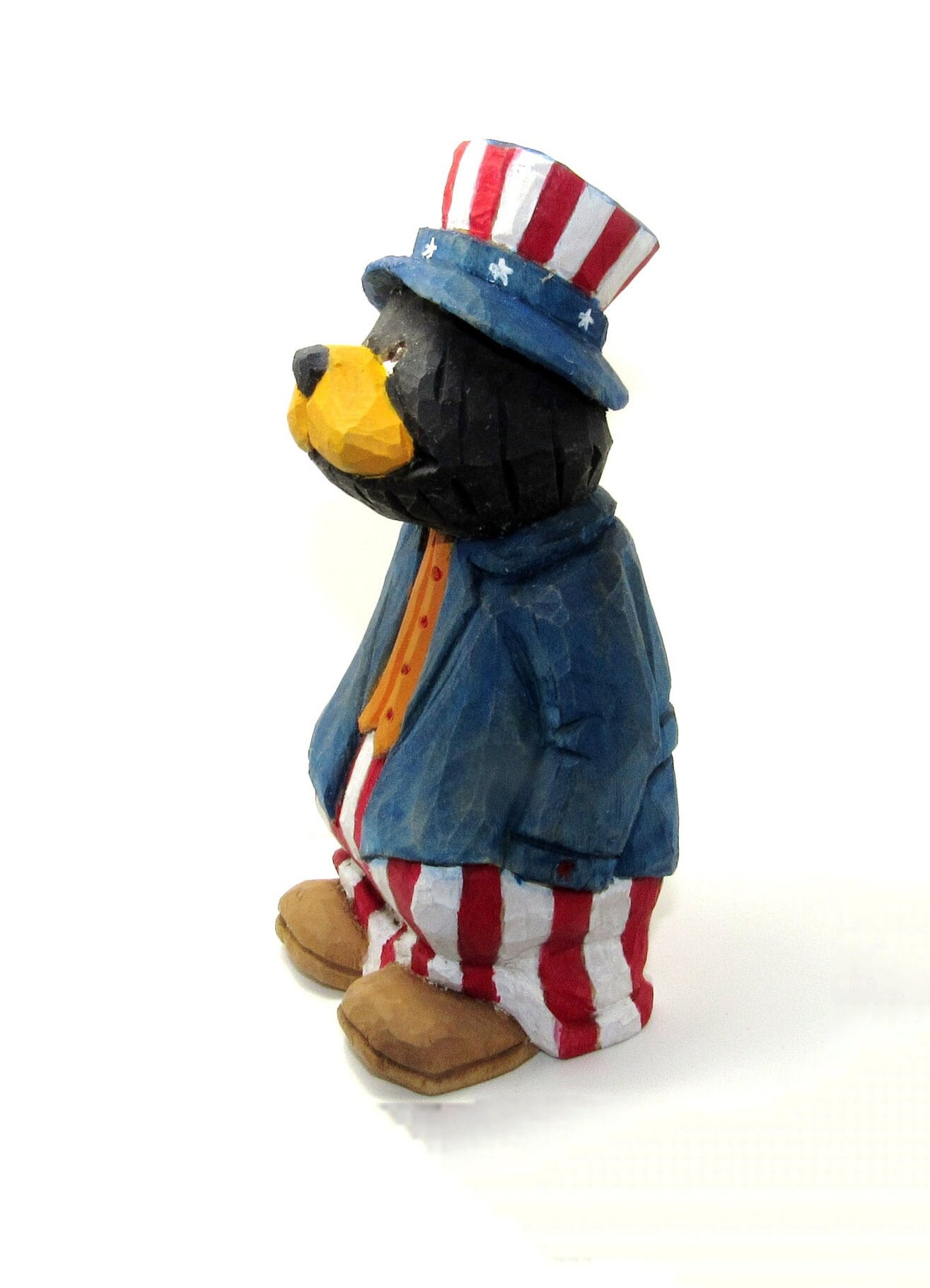 Hand Carved Patriotic Uncle Sam Bear | Etsy