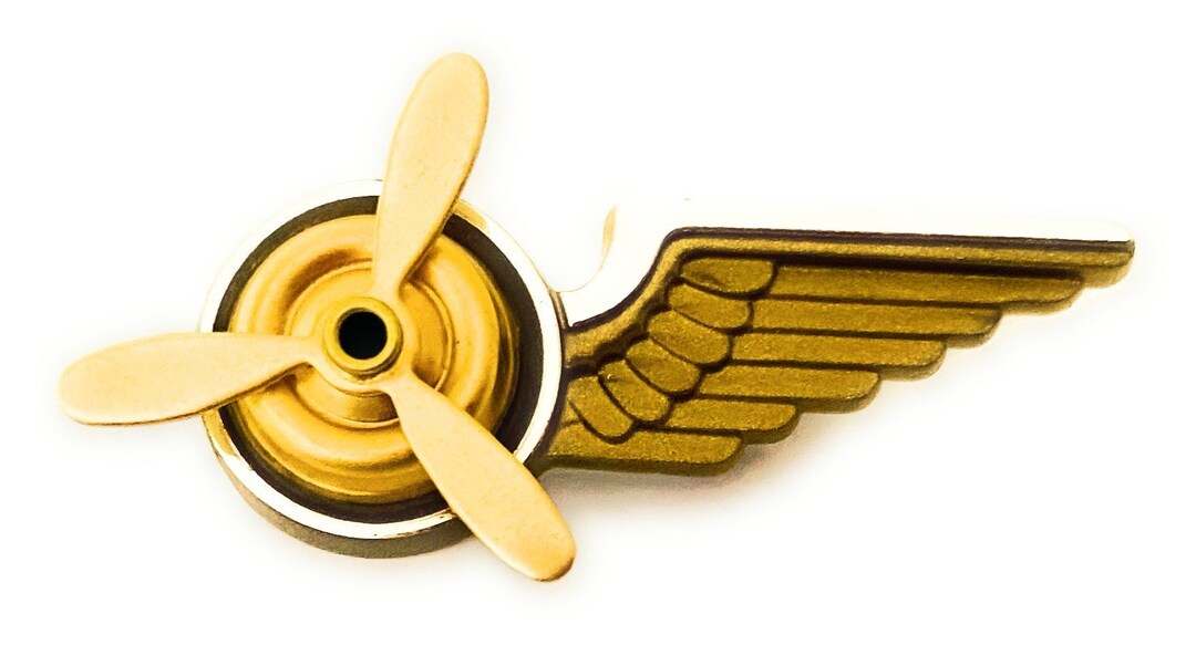 Vintage Delta Airlines Stewardess Pilot Pin Gold Spinning Propeller ...