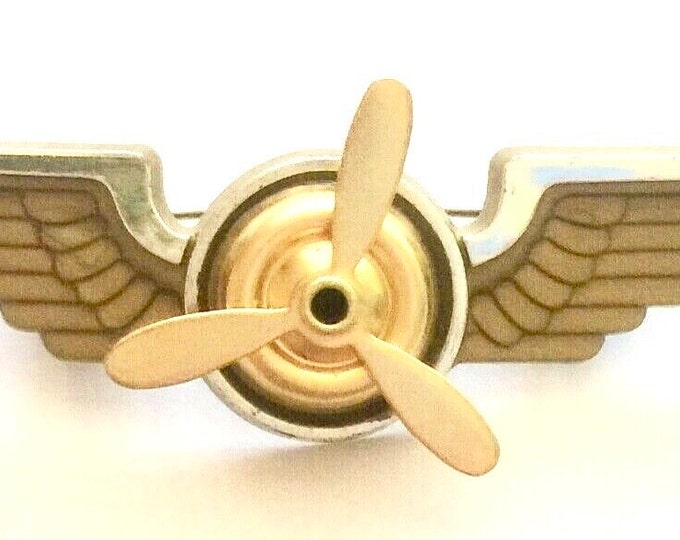 Vintage Delta Airlines Pilot Wing Spinning Propeller Airplane Pin Gold ...