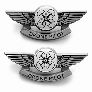 Drone Pilot Silver Plastic Badges Bubble Dome Wings Pins | Etsy