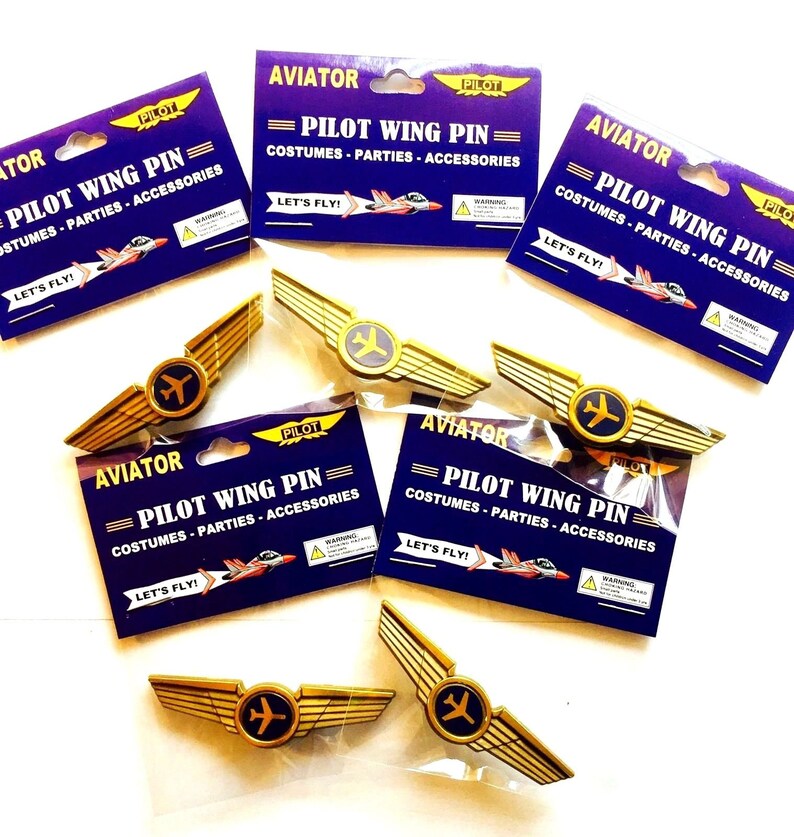 Kids Airplane Airline Pilot Wing Lapel Pin Plastic Badge Lot | Etsy