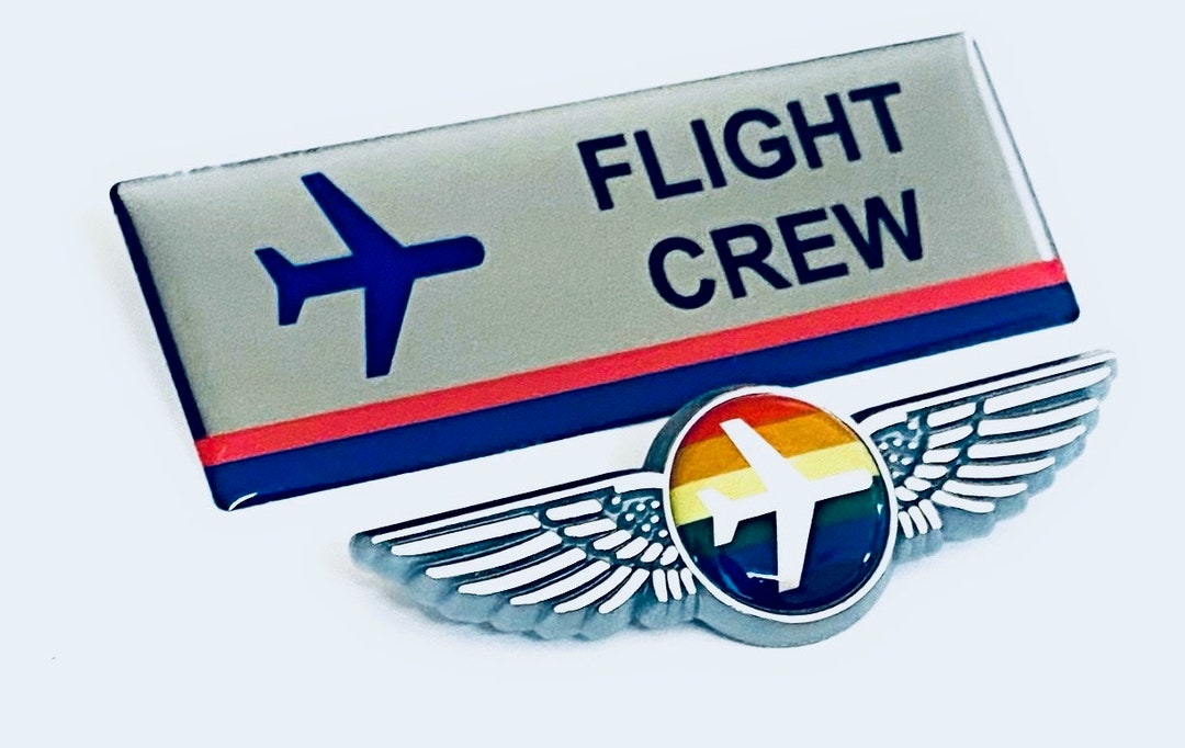 Airlines Flight Crew Badge + Aviation Pilot Wings Badges LGBTQ Rainbow ...