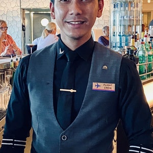 Airlines Flight Attendant or Flight Crew Uniform Badge Plus Gold Wing ...