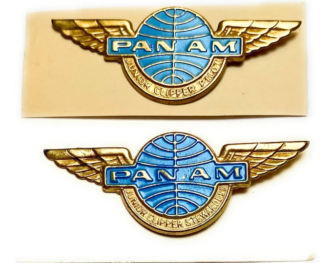 Vintage PAN AM AIRLINES 1960's Junior Clipper Pilot and Stewardess ...