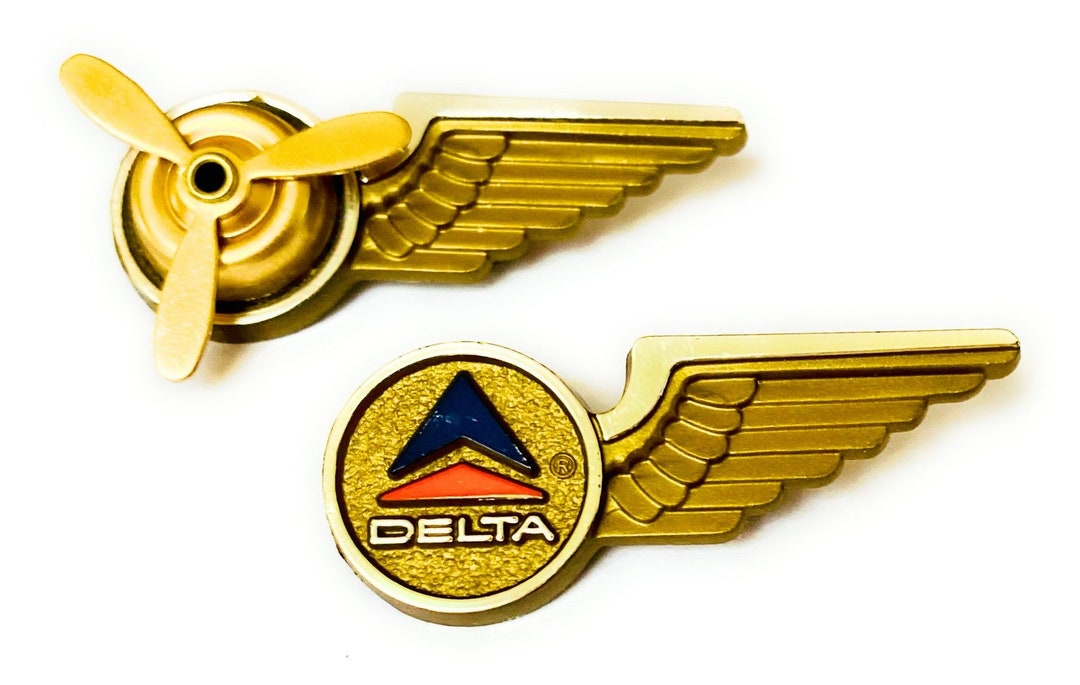 Vintage Delta Airlines Stewardess Half Wings Pins Custom Made Lot of 2 ...